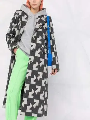 Off-White Geometric Pattern Overcoat