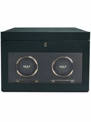 Wolf Double Watch Winder - Green