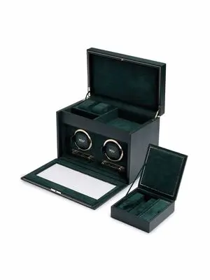 Wolf Double Watch Winder - Green