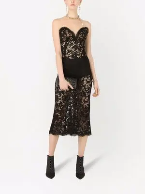 Dolce & Gabbana Sleeveless Tulle Midi Dress
