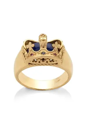 Dolce & Gabbana 18k Yellow Lapis Lazuli, Ruby, And Sapphire Ring - Gold