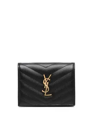 Saint Laurent Logo-appliqué Wallet - Black