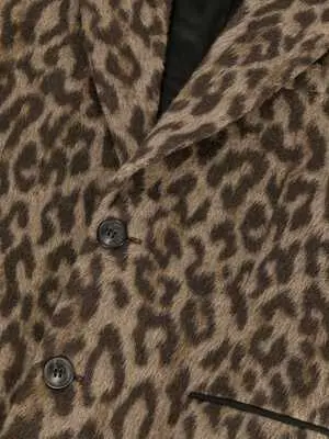 Amiri Brushed Leopard-print Single-breasted Coat