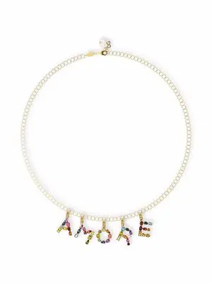 Dolce & Gabbana Rainbow Alphabet B Multi-stone Pendant