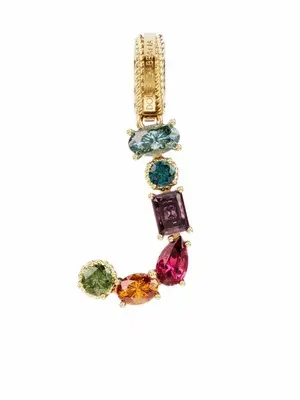 Dolce & Gabbana Rainbow Alphabet 18kt Yellow Multi-stone Pendant - Gold