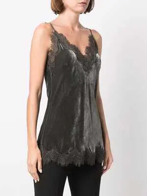 Gold Hawk Lace-trim Camisole Top