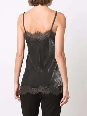 Gold Hawk Lace-trim Camisole Top
