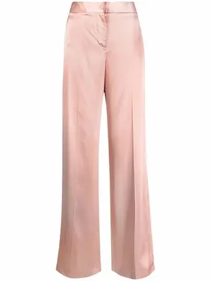 Alexander McQueen Satin-effect Wide-leg Trousers
