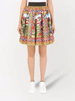 Dolce & Gabbana Graphic-print A-line Skirt