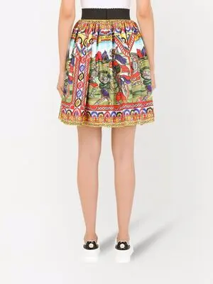 Dolce & Gabbana Graphic-print A-line Skirt
