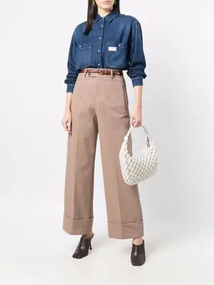 Closed X Leandra Medine Cohen Logo-patch Denim Shirt
