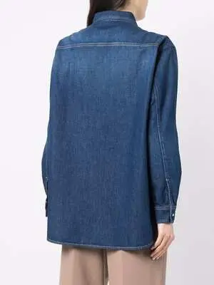 Closed X Leandra Medine Cohen Logo-patch Denim Shirt