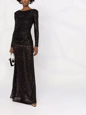 Elisabetta Franchi Sequined Slit Back Grown