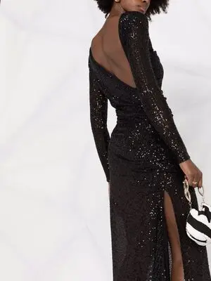 Elisabetta Franchi Sequined Slit Back Grown