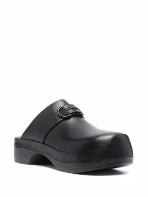 FERRAGAMO Gancini Clogs - Black