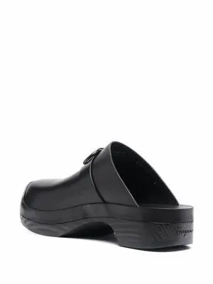 FERRAGAMO Gancini Clogs - Black