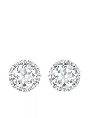 KIKI MCDONOUGH 18kt White Gold Grace Diamond And Topaz Stud Earrings