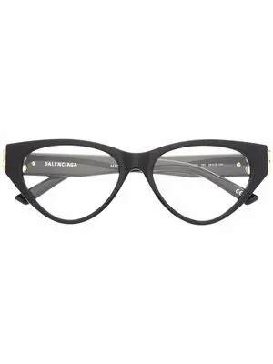 Balenciaga Double B Logo Cat-eye Glasses - Black