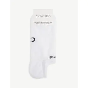 Calvin Klein Coolmax® Cotton-blend Liner Socks Pack Of Two - White