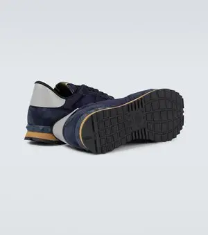 Valentino Garavani Rockrunner Suede-trimmed Sneakers