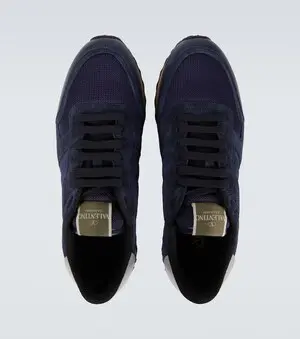 Valentino Garavani Rockrunner Suede-trimmed Sneakers