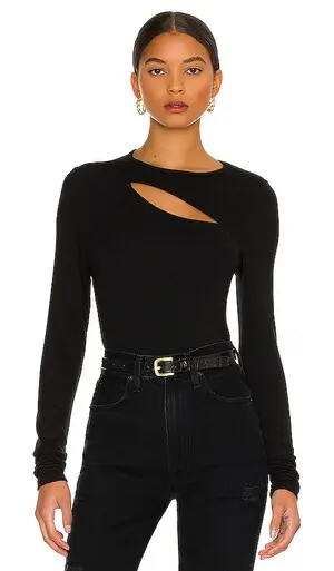 Lamade Verge Peek A Boo Long Sleeve Top - Black