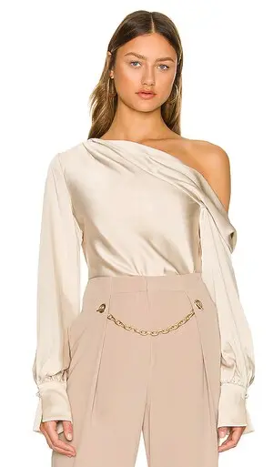 Simkhai Alice One Shoulder Top - Champagne