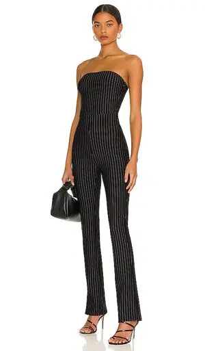 Superdown Kristina Pinstripe Jumpsuit - Black