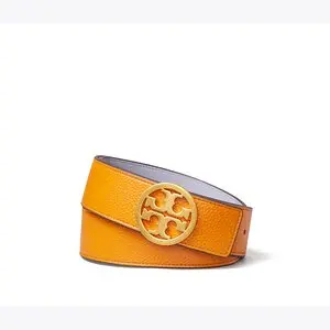 Tory Burch Tory Burch 1 1/2" Reversible Double T Belt Squash / Cloud Blue / Gold