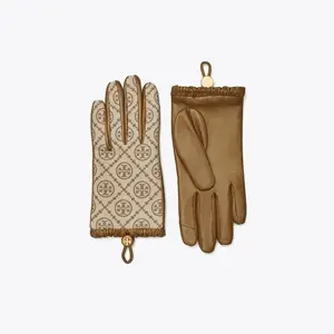 Tory Burch T Monogram Gloves - Hazel/bistro Brown
