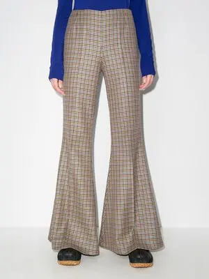 Stella McCartney Houndstooth Flared Trousers - Neutrals