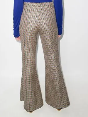 Stella McCartney Houndstooth Flared Trousers - Neutrals