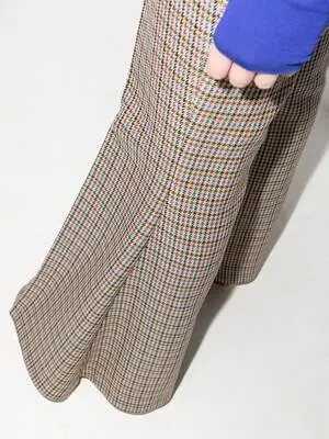 Stella McCartney Houndstooth Flared Trousers - Neutrals