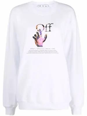 Off-White Caravaggio Hand Logo-print Sweatshirt - White