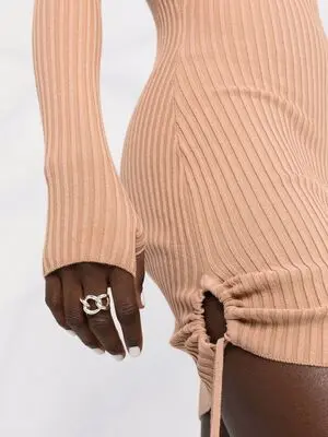ANDREĀDAMO Roll-neck Ribbed Knit Dress