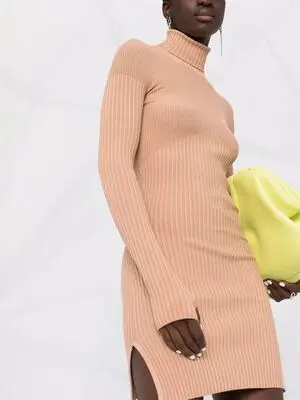 ANDREĀDAMO Roll-neck Ribbed Knit Dress