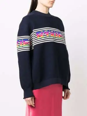 Sonia Rykiel Paris Striped Logo-knit Jumper