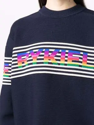 Sonia Rykiel Paris Striped Logo-knit Jumper