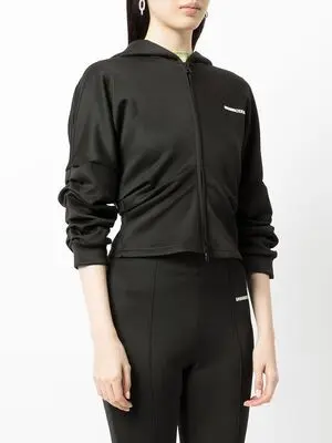 GROUND ZERO Draped-sleeve Zipped Hoodie