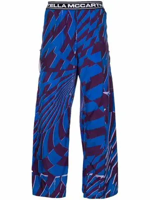 Stella McCartney Geometric Print Straight Leg Trousers - Blue