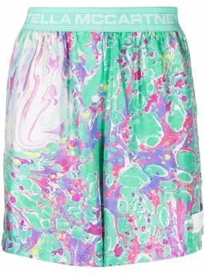 Stella McCartney X Ed Curtis Oil Swirl Shorts