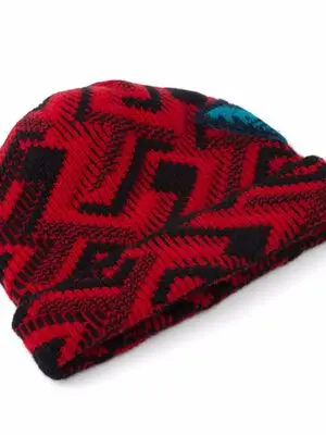 Prada Geometric Intarsia Beanie