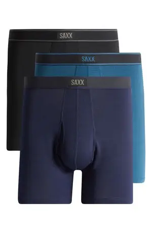 SAXX Assorted 3-pack Daytripper Comfort Stretch Boxer Briefs Hurricane/ Maritime/ Black