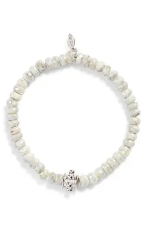 Anzie Bohème Beaded Stone Bracelet White