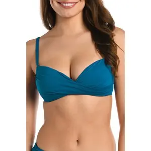 La Blanca Island Goddess Wrap Bikini Top Ocean