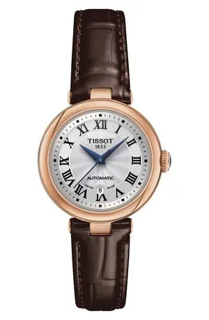 TISSOT Tissot Bellissima Leather Strap Watch Brown/ White