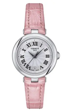 TISSOT Bellissima Leather Strap Watch - Pink