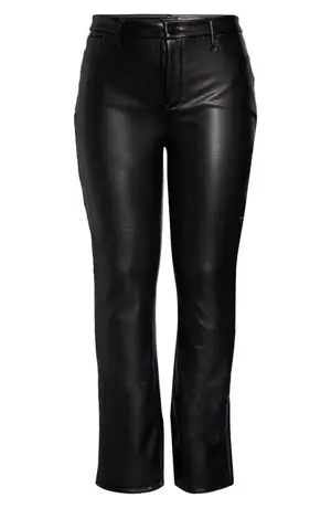NYDJ Sculpt Her Marilyn Faux Leather Straight Leg Pants - Black