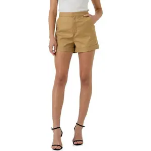 Endless Rose Tailored High-waist Shorts - Brown