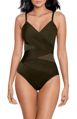 MIRACLESUIT® Network Mystique One-piece Swimsuit - Nori